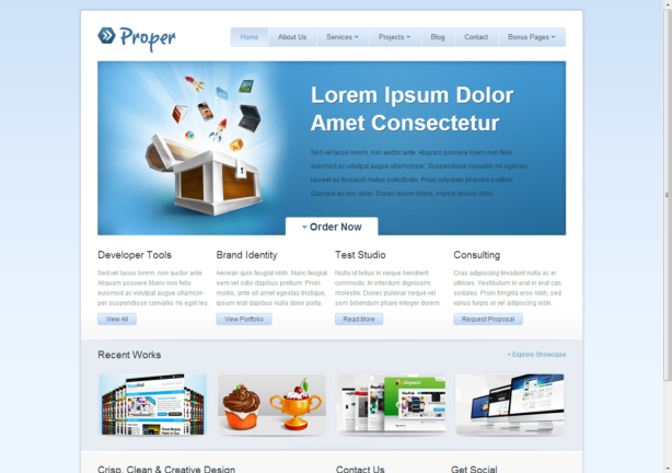 Free Html5 Css3 Html5 Template Proper